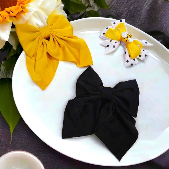 Hand Crafted | Accessories | Bumble Bee Hair Bow Set | Poshmark